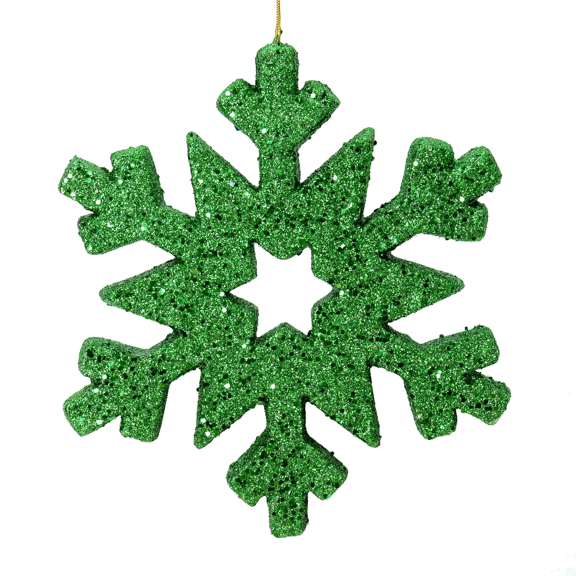 12" Green Glitter Snowflake Outdoor - Walmart.com