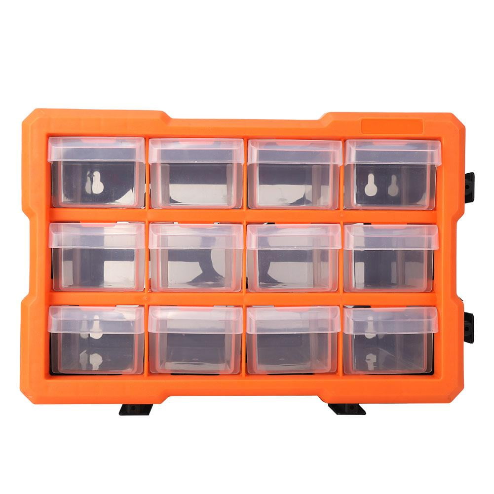 12-Grid Drawer Hardware Storage Cabinet - Small Parts Organizer Box ...