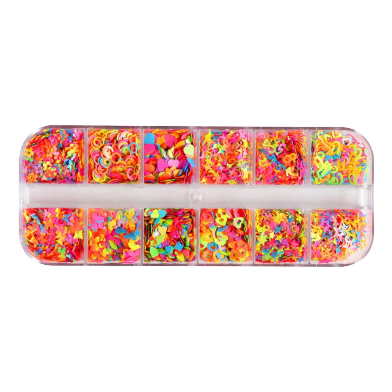 12 Grids Stars Love Heart Numbers English Mixed Sequins Epoxy Resin ...