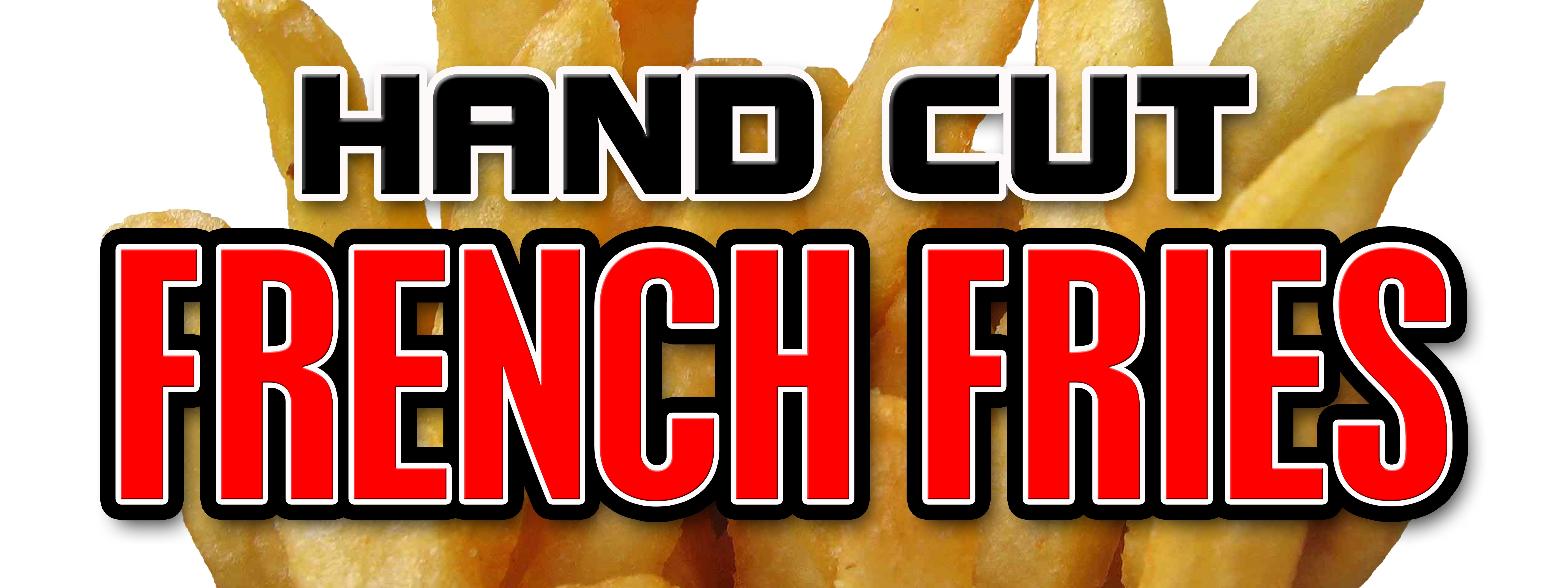12" HAND CUT FRENCH FRIES DECAL sticker chips idaho crispy onion rings ...