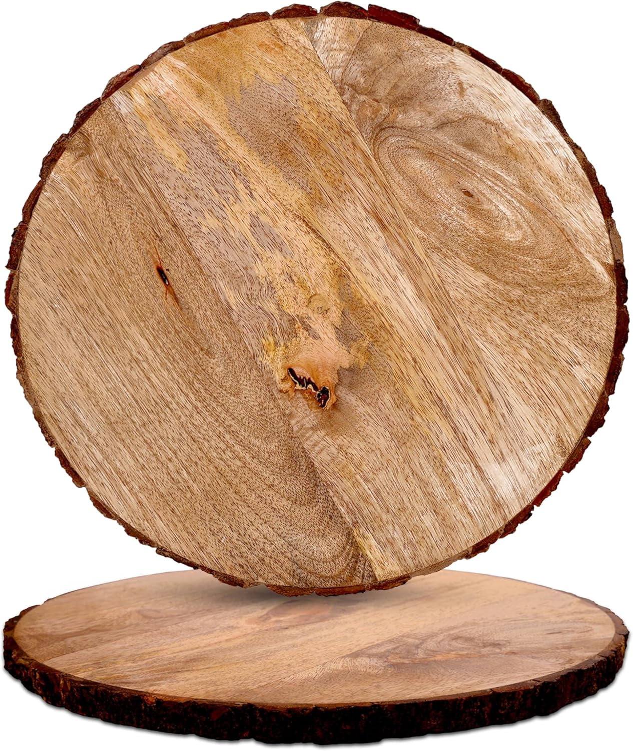 - 12" Handcrafted Mango Wood Charger Plates \u2013 Rustic Tan Brown ...