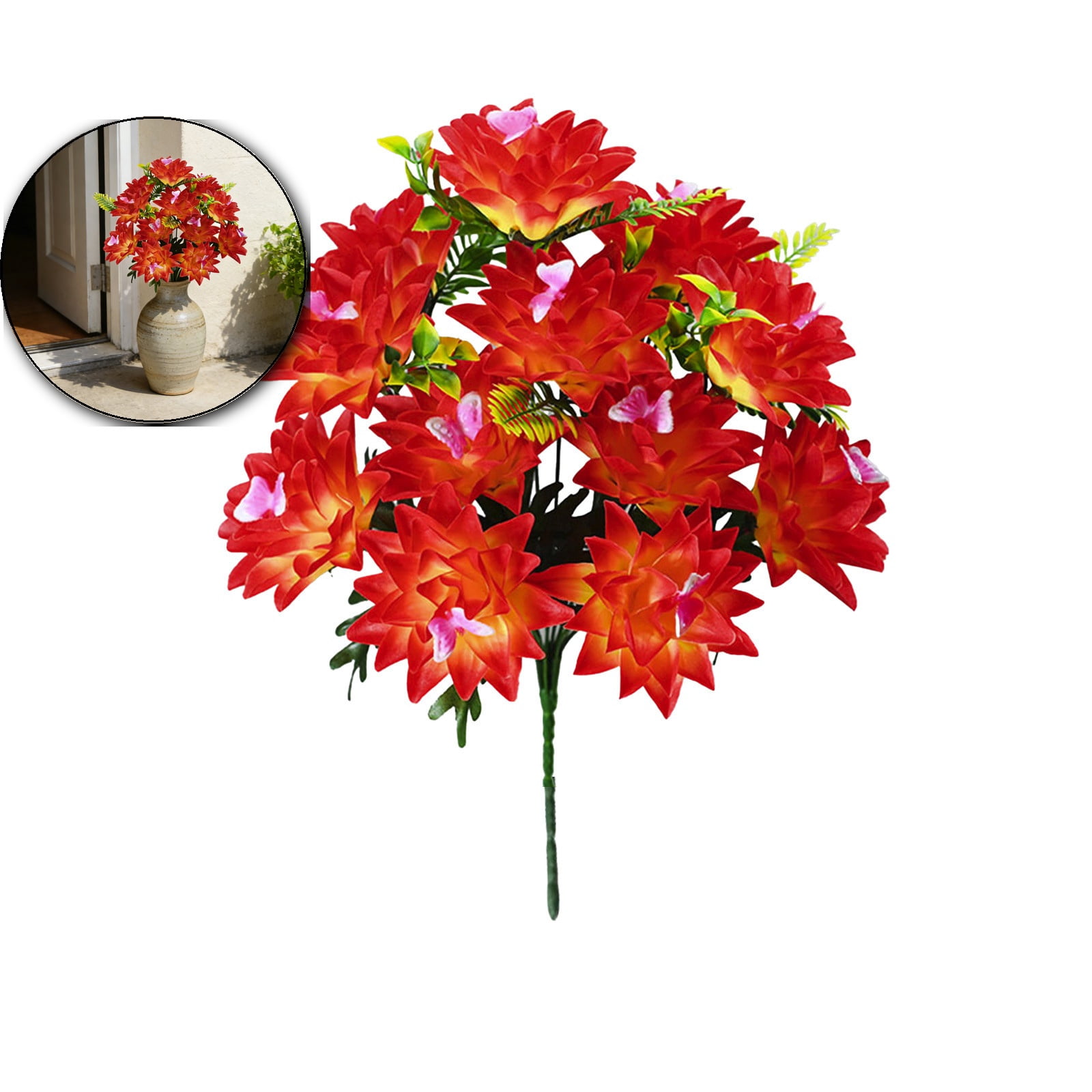 12 Head Artificial Butterfly Orchid Stems – 16.5" Realistic Fake ...