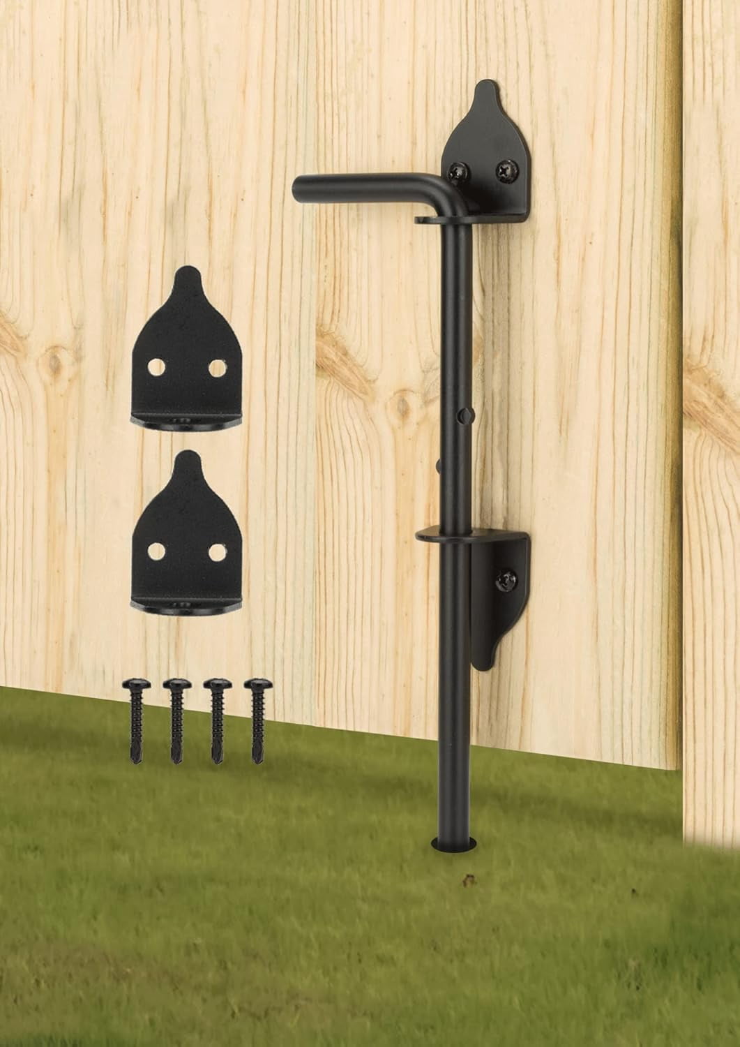 12" Heavy Duty Cane Bolt Gate Drop Rod Hardware Ground Latch for Wood ...