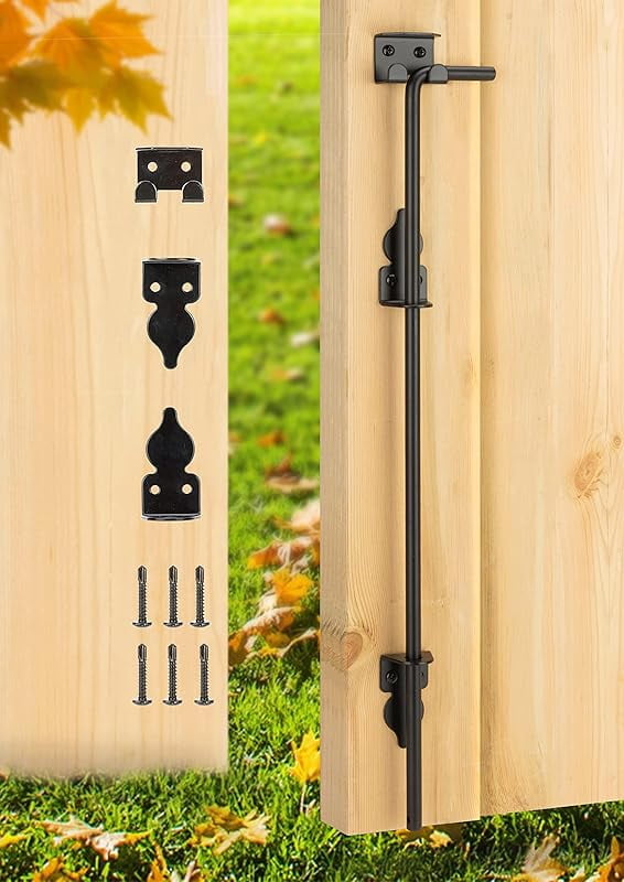 12" Heavy Duty Cane Bolt Gate Drop Rod Hardware Ground Latch for Wood ...
