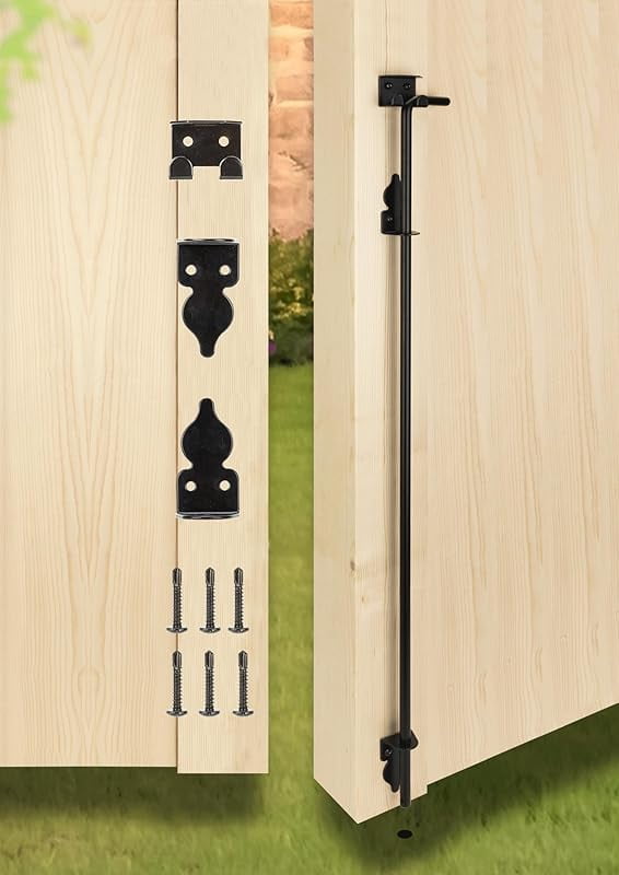 12" Heavy Duty Cane Bolt Gate Drop Rod Hardware Ground Latch for Wood ...