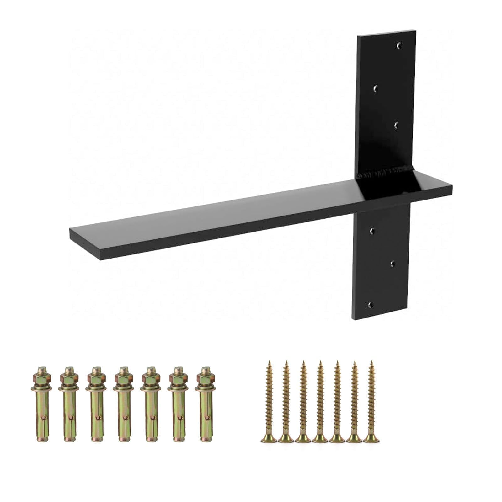 12" Heavy Duty Floating Shelf Bracket (2-Pack) - 3/8" Thick Steel ...