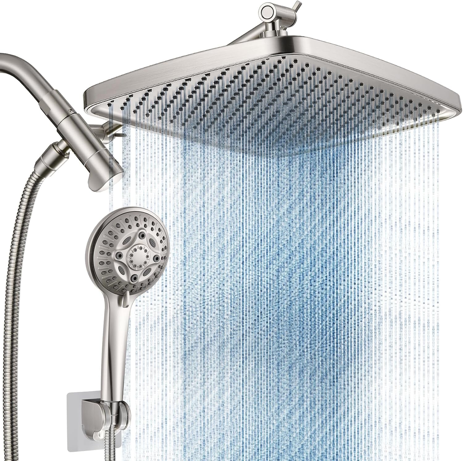 12'' High Pressure Rain Shower Head with Extension Arm - Dual Shower ...