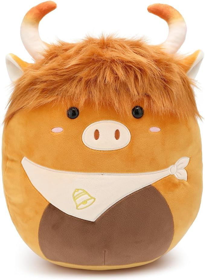 12" Highland Cows Stuffed Animal pillow plush,Soft Fluffy Highland Cows ...