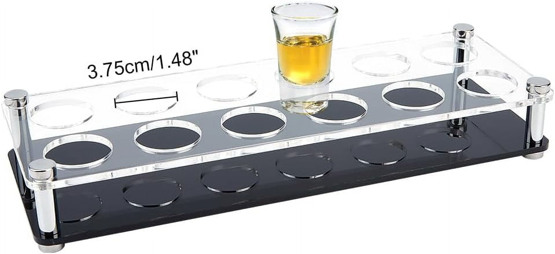 12-Hole Acrylic Shot Glasses Holders with 304 Stainless Steel Support ...