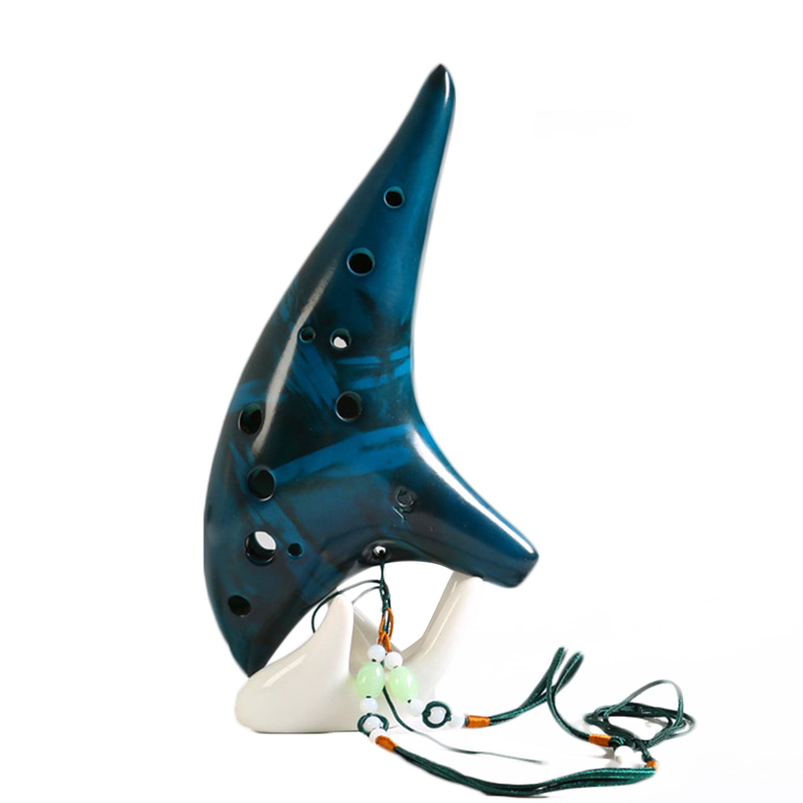 12 Hole Alto Tone C Ocarina Ceramic Musical Instruments with Hanging ...