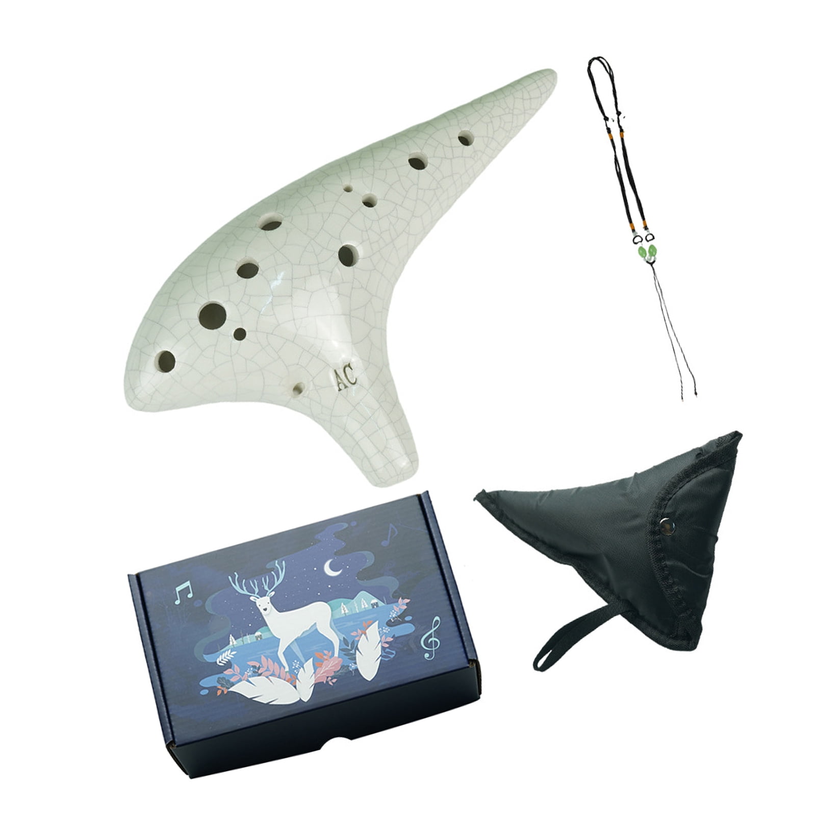 12 Hole Ceramic Ocarina Musical Device Smooth Surfaces Balanced Tone ...