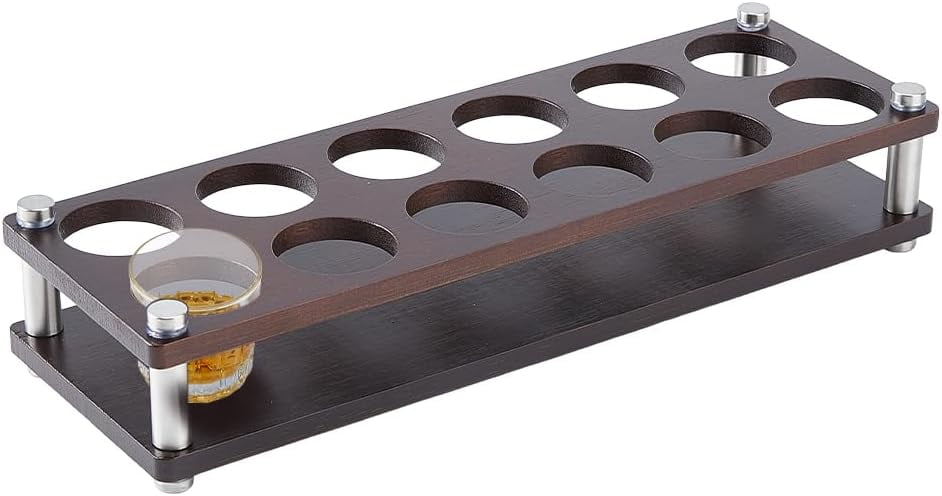 12 Hole Shot Glass Holder Wood Shot Glass Serving Tray Tequila Glasses ...