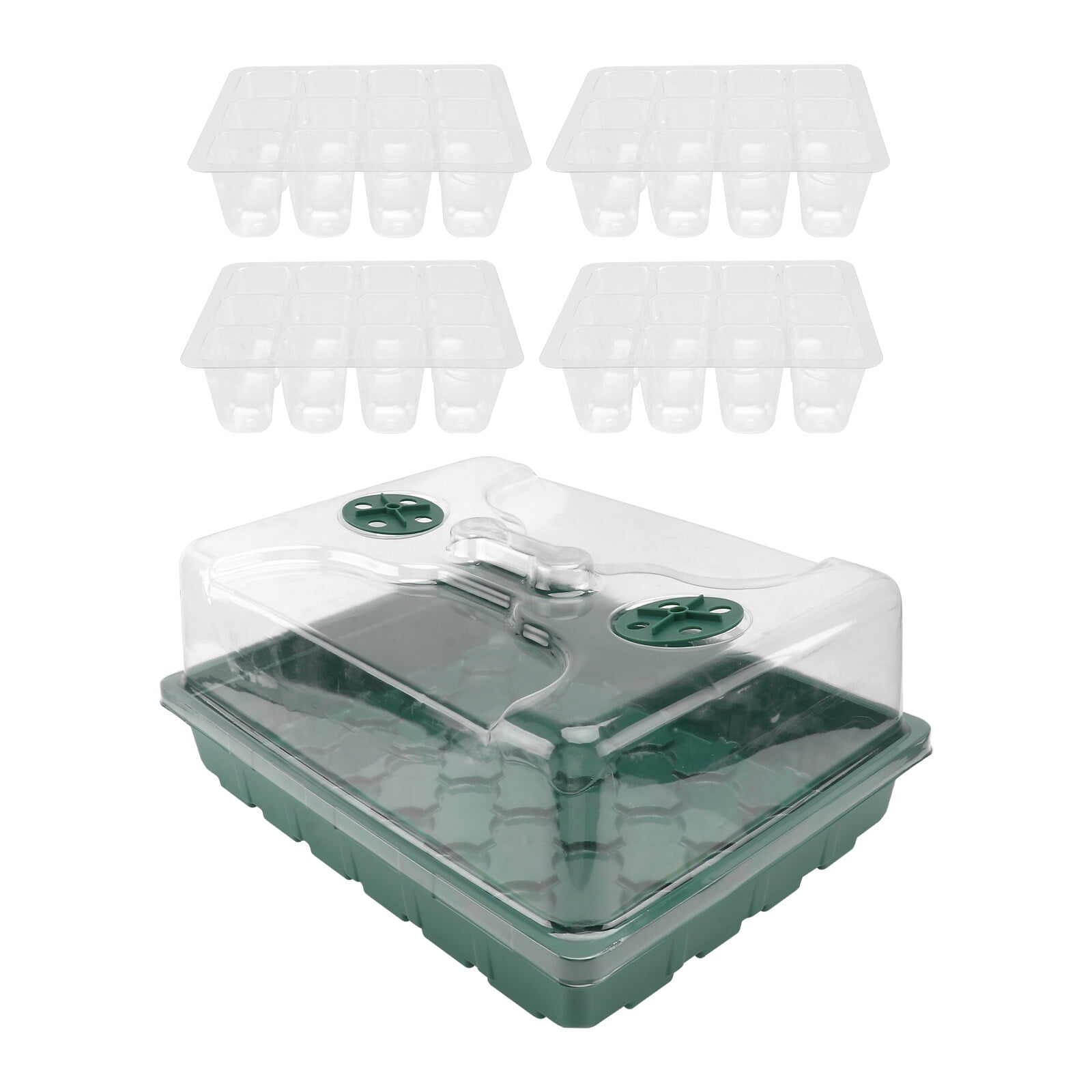 12 Hole Tray Self Planter Boxes Hydroponic Seeds Plants Green - Walmart.com