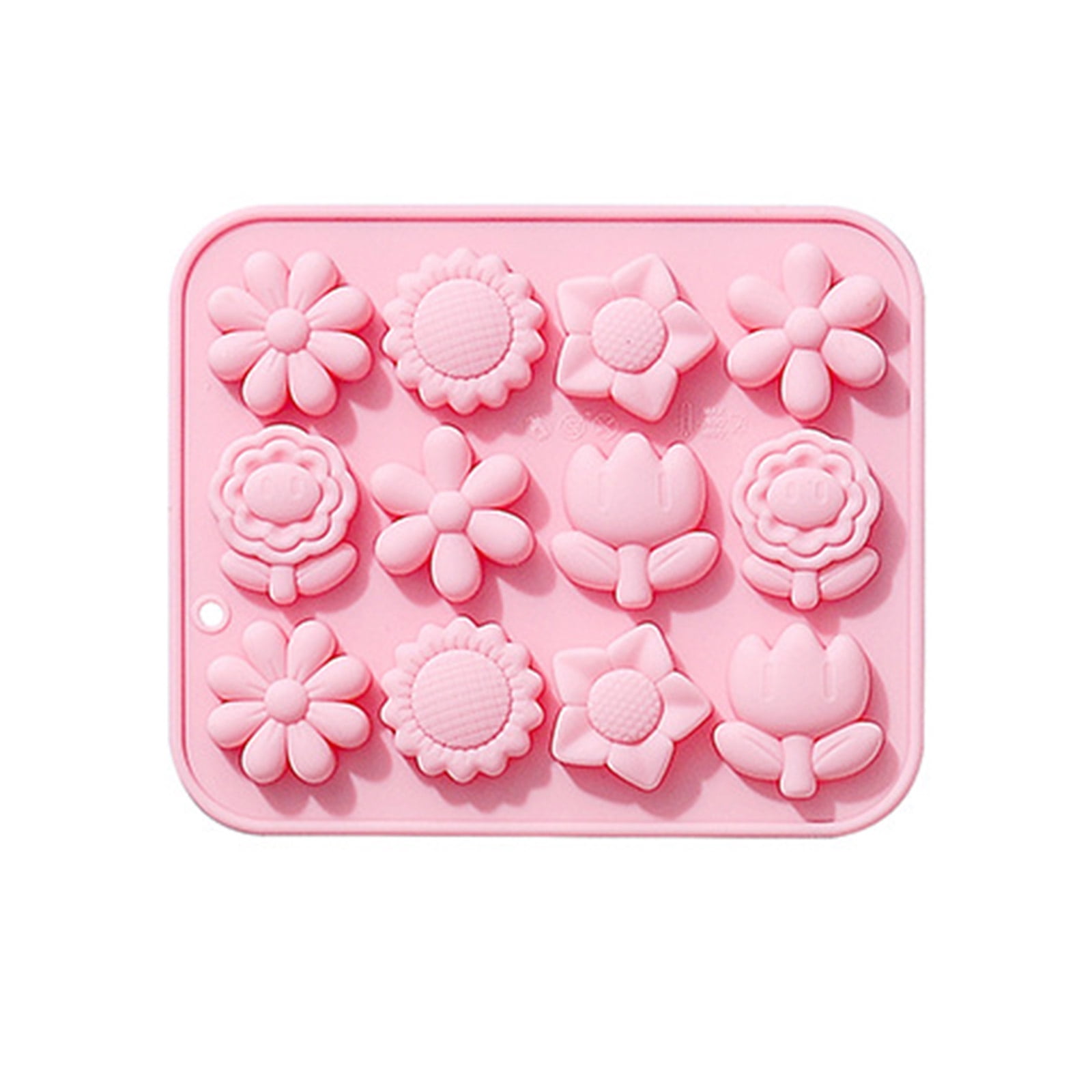 12 Holes Chocolate Moulds Flower Shaped Baking Molds Fondant Moulds ...