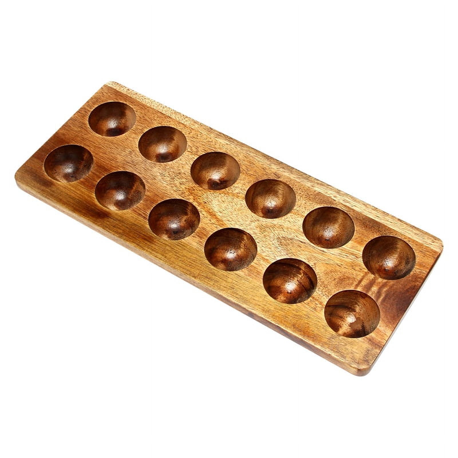 12 Holes Japanese Style Wooden Double Egg Storage Box Home Organizer ...
