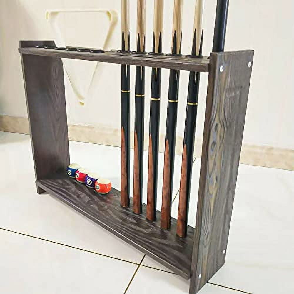 12 Holes Pool Cue Rack w/Billiard Triangle Billiard Racks Display Floor ...