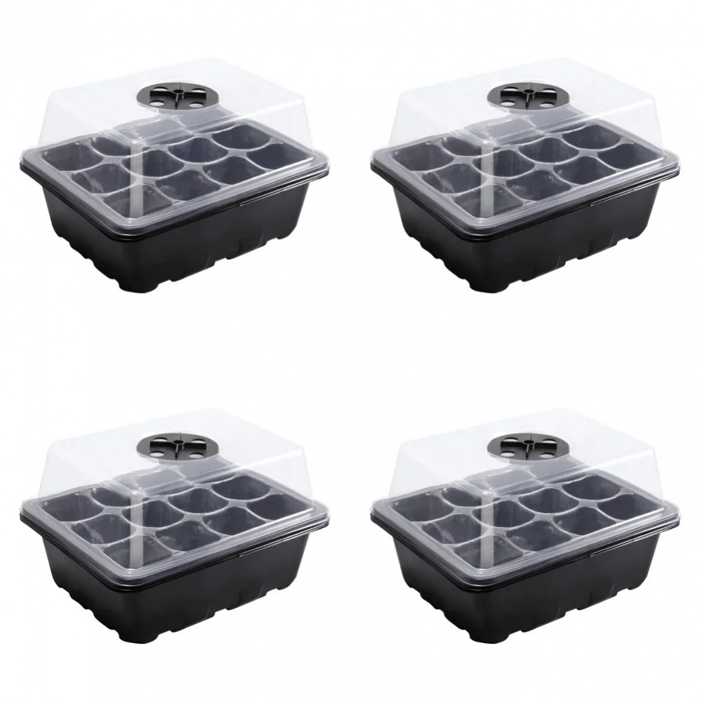 12 Holes Seed Starter Trays Plant Grow Box Seedling Trays Germination ...