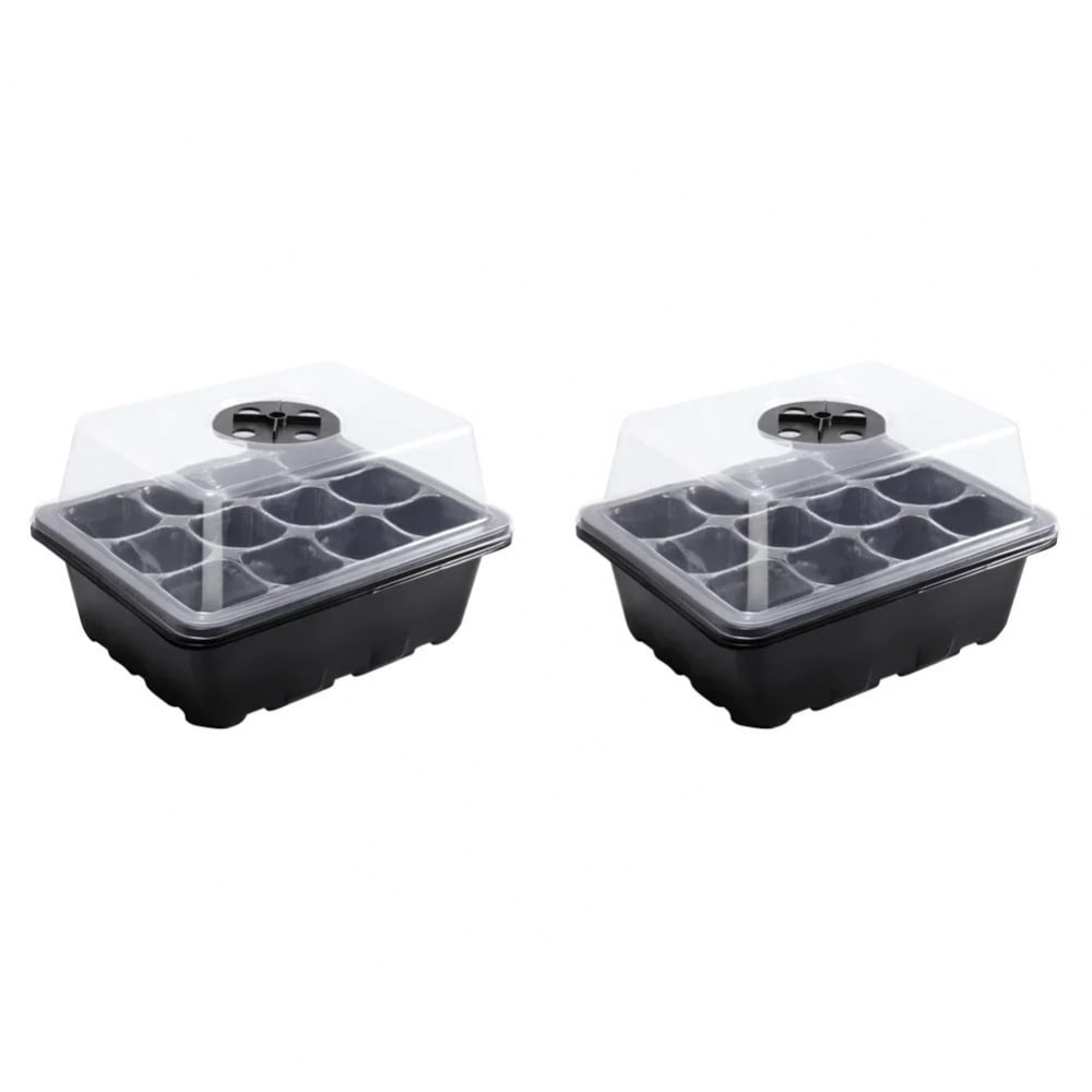 12 Holes Seed Starter Trays Plant Grow Box Seedling Trays Germination ...