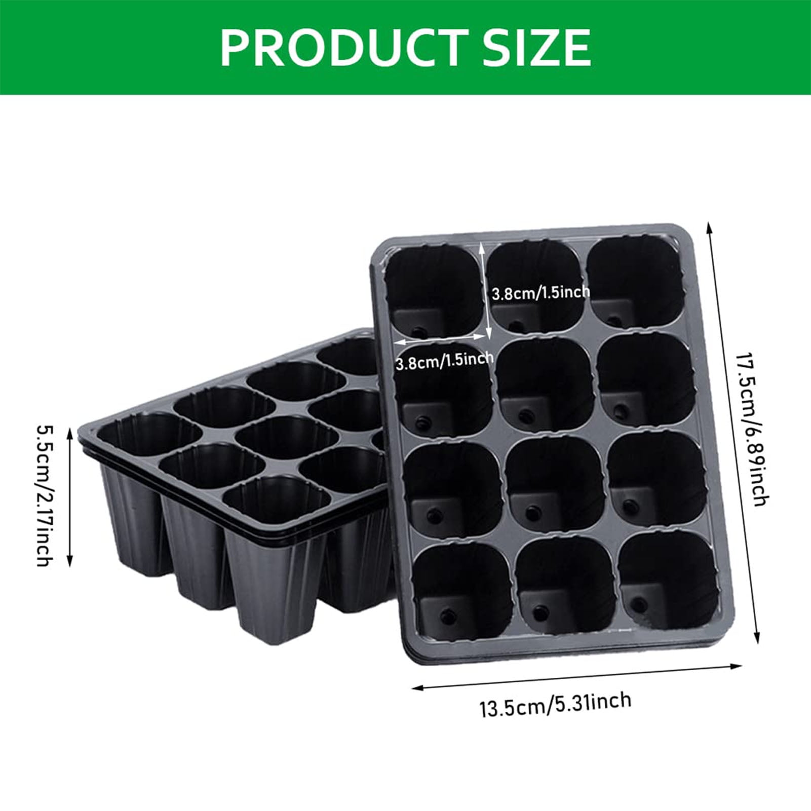 12 Holes Vegetable Seedling Pots Black Seedling Tray Garden Pot Seed ...