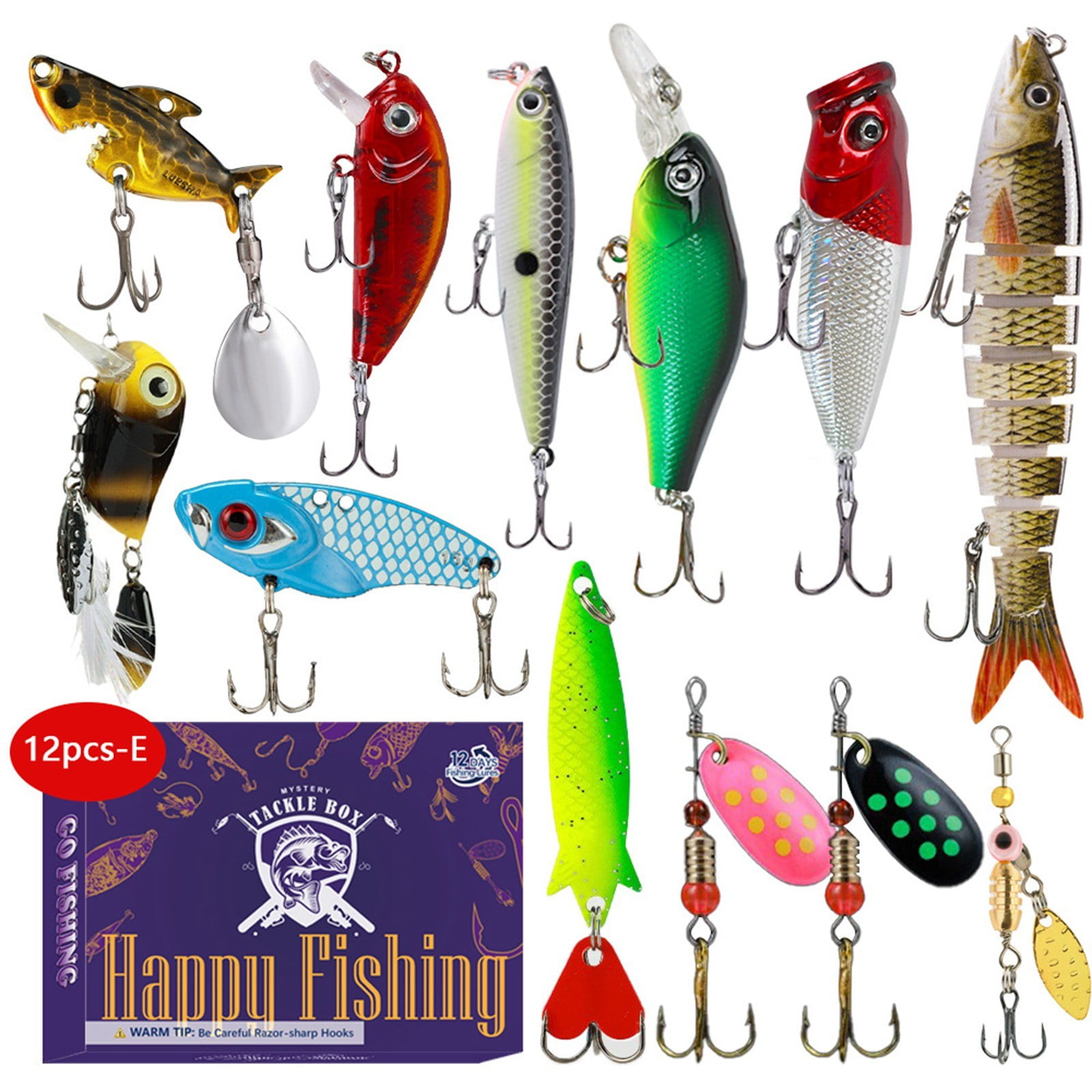 12 Holiday Blind Luya Fishing Set Pencil Pencil Design Sand Timer 1 ...