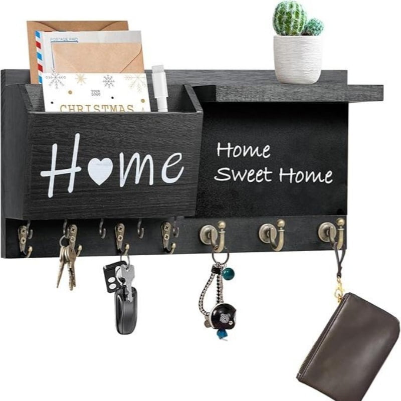 12-Hook Wooden Key Holder Wall Mounted Entryway Organizer with ...