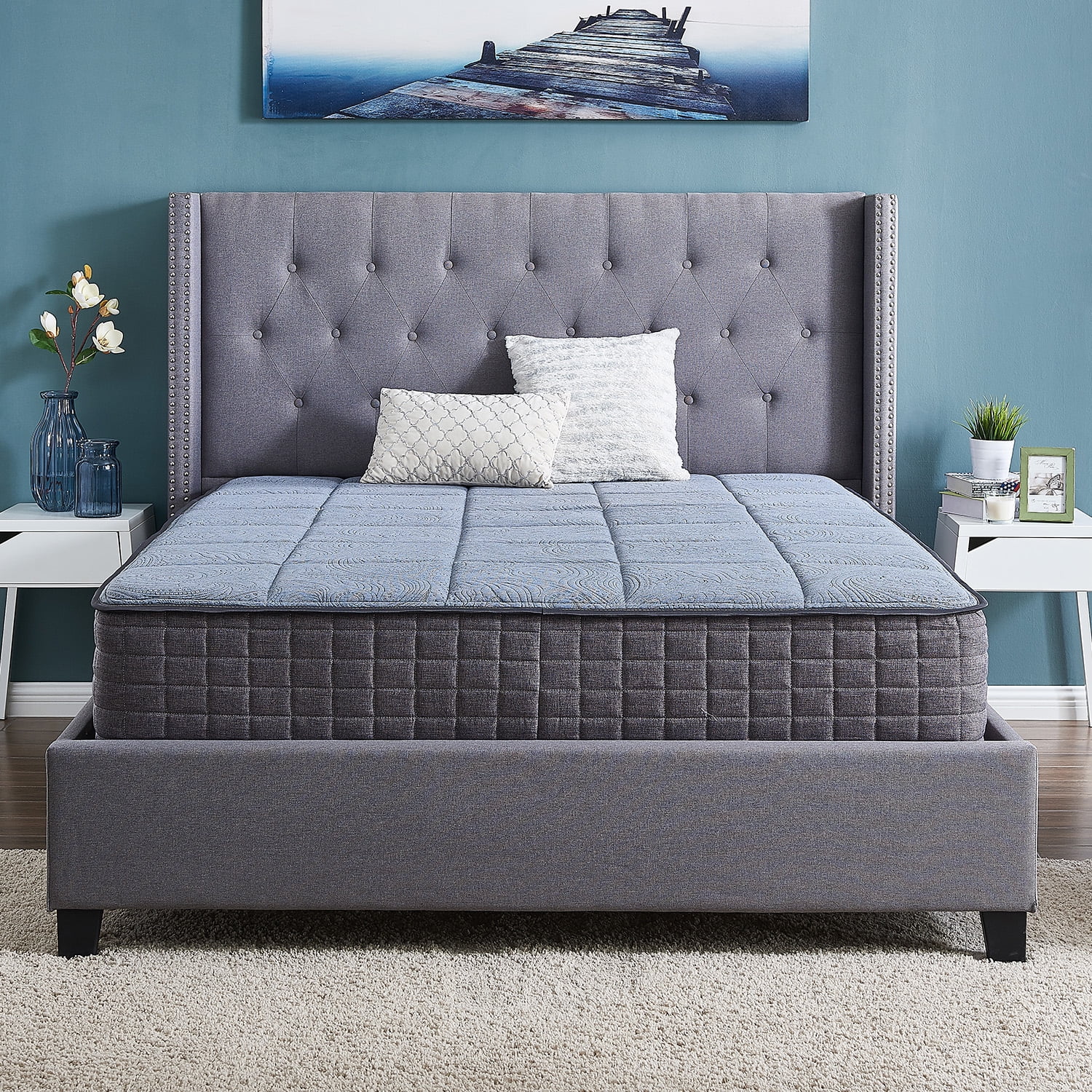 12" Hybrid Cloud Comfort Mattress with Pocketed Coil and Cool Gel ...