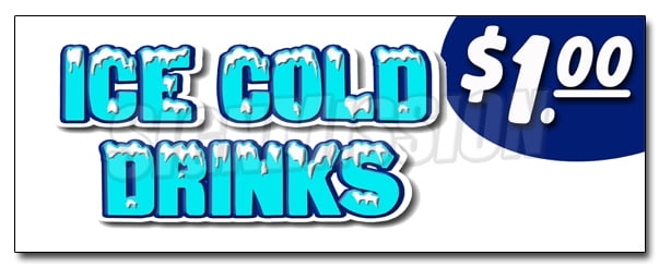 12" ICE COLD DRINKS 1 DECAL sticker drink cart stand beer - Walmart.com