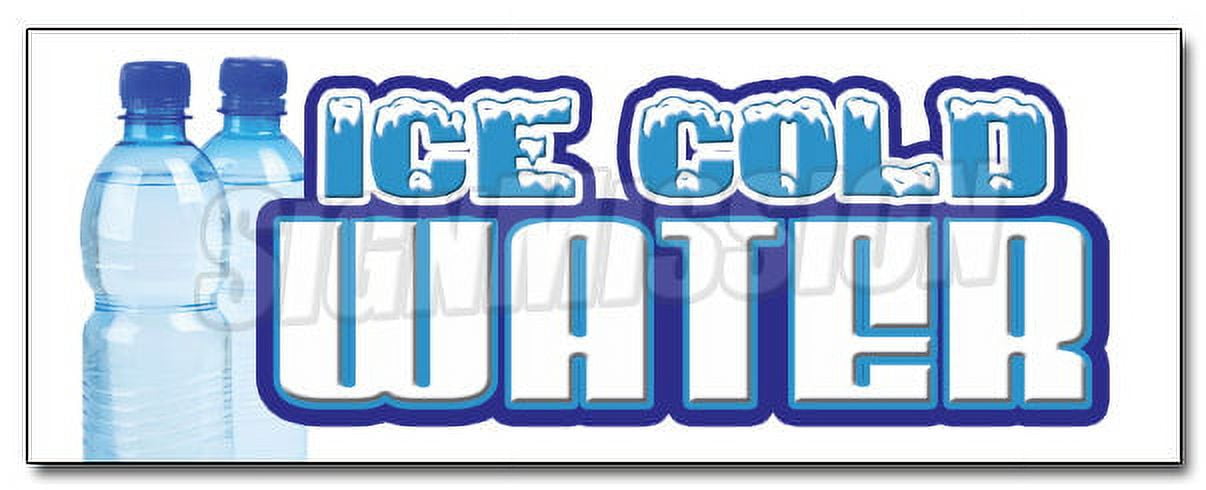 12" ICE COLD WATER DECAL sticker bottled water stand - Walmart.com