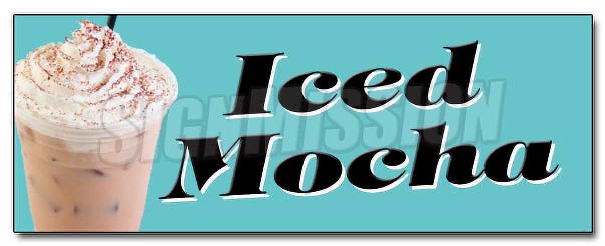 12" ICED MOCHA DECAL sticker coffee cold stand - Walmart.com