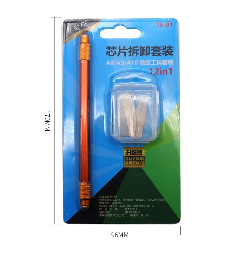 12 IN 1 IC Chip Repair Thin Blade Tools Set CPU Edge Removal Scraper ...