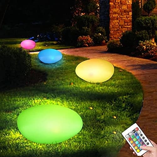 12 INCH Solar Lights LED Colorful Outdoor Garden Cobblestone Light ...