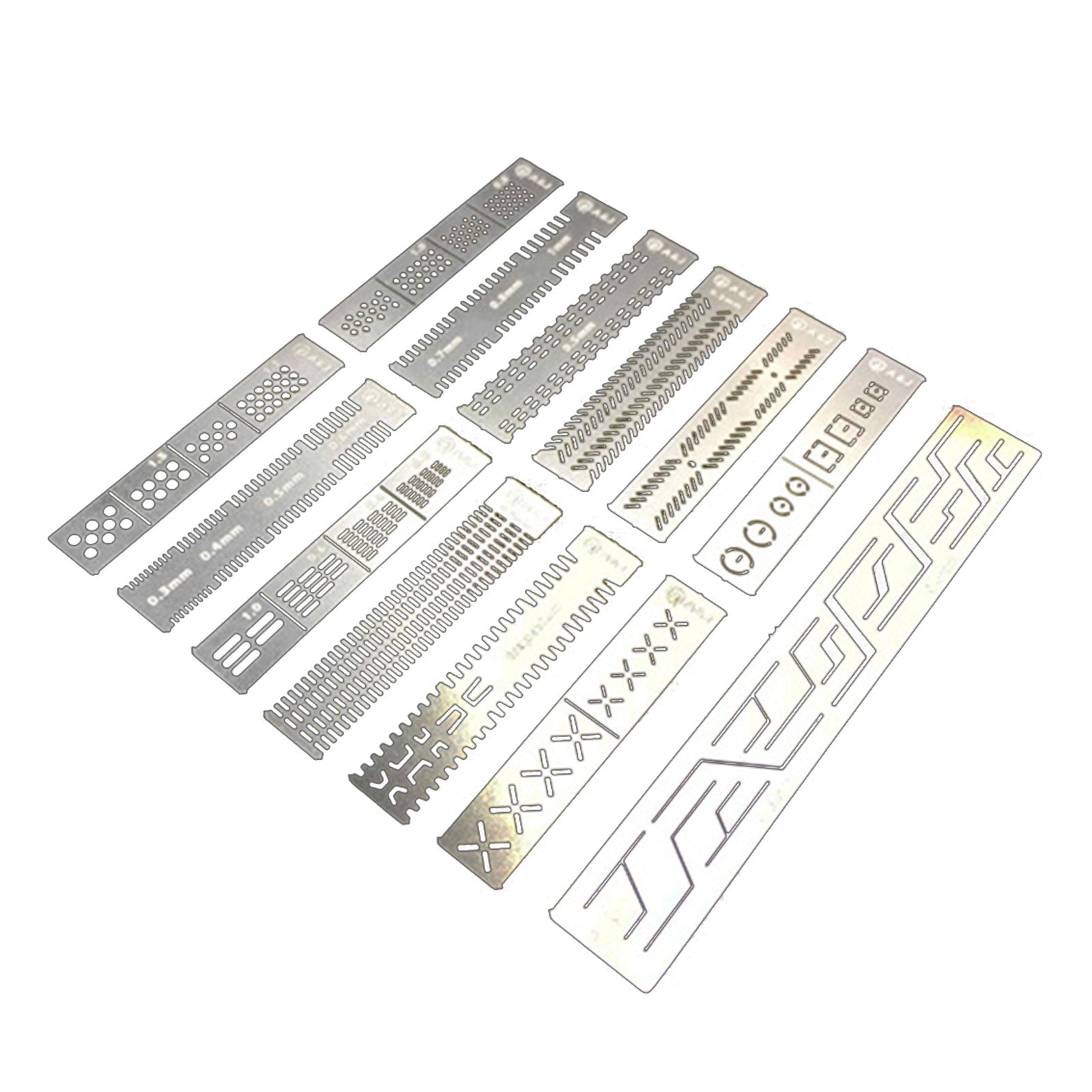 12 In 1 Crafting Ruler Scribes Line Stencil Hobby Model Craft Measuring ...
