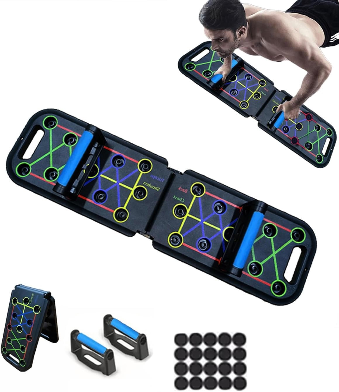12-In-1 Push Up Board,Portable Pushup Bars for Men, Max Press Up Boards ...