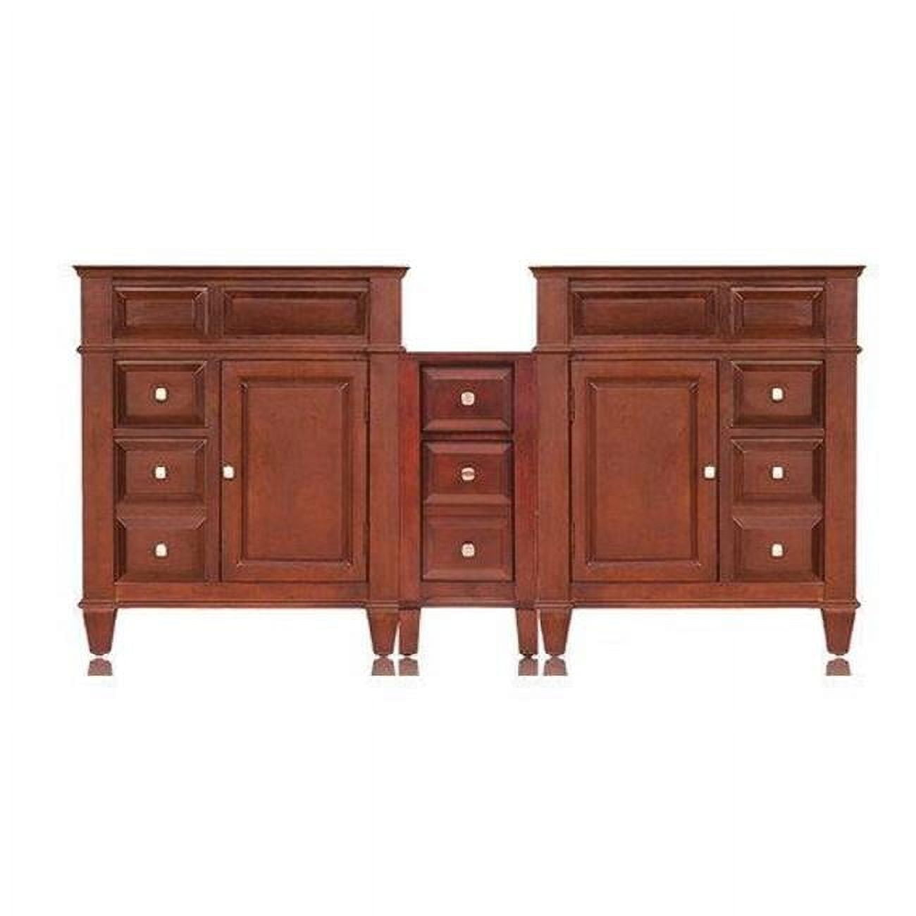 12 In. Center Drawers Unit With 61 In. Double Basin Vanity - Espresso ...