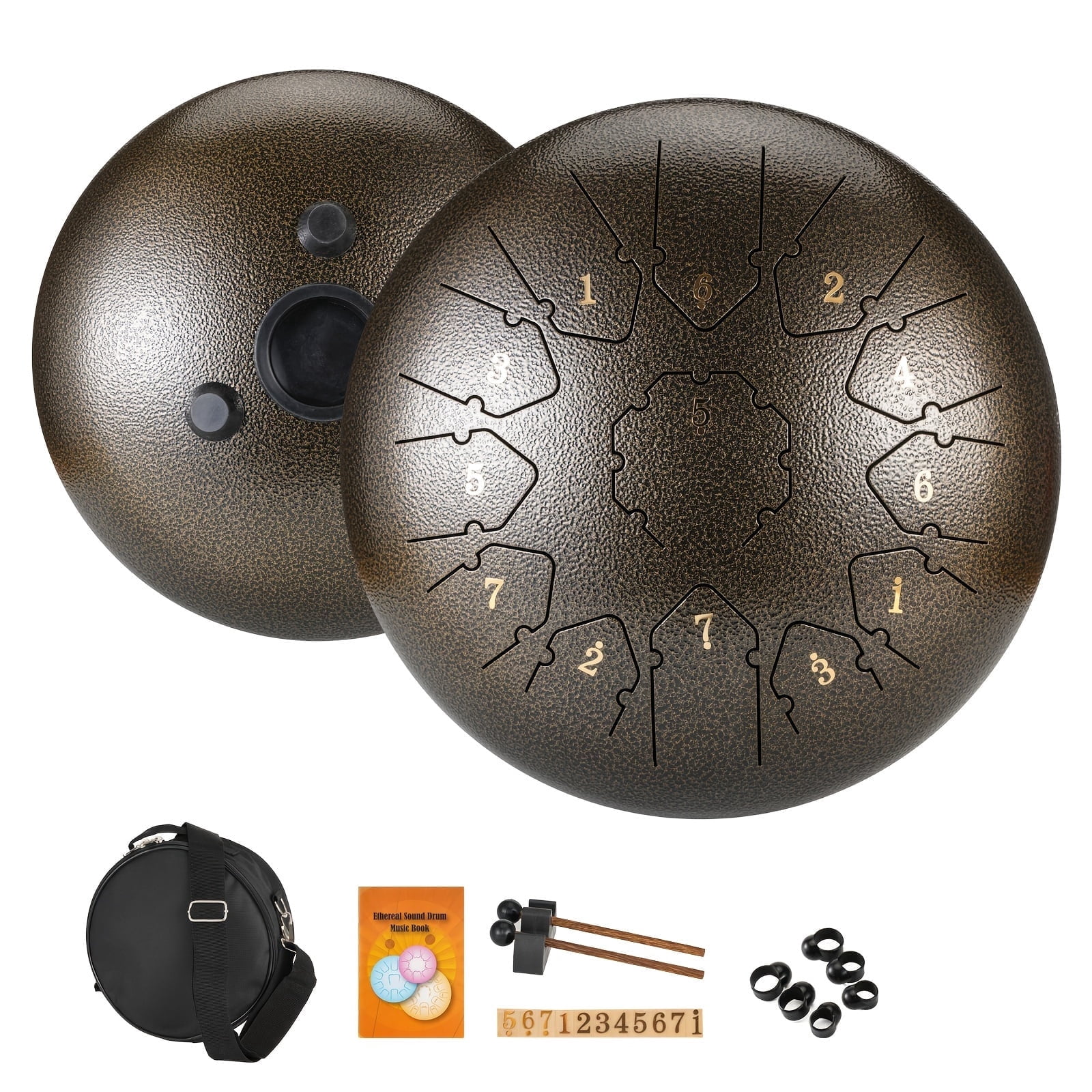 12 Inch 13 Note Steel Tongue Drum C Key Hanplate Percussion Instrument ...