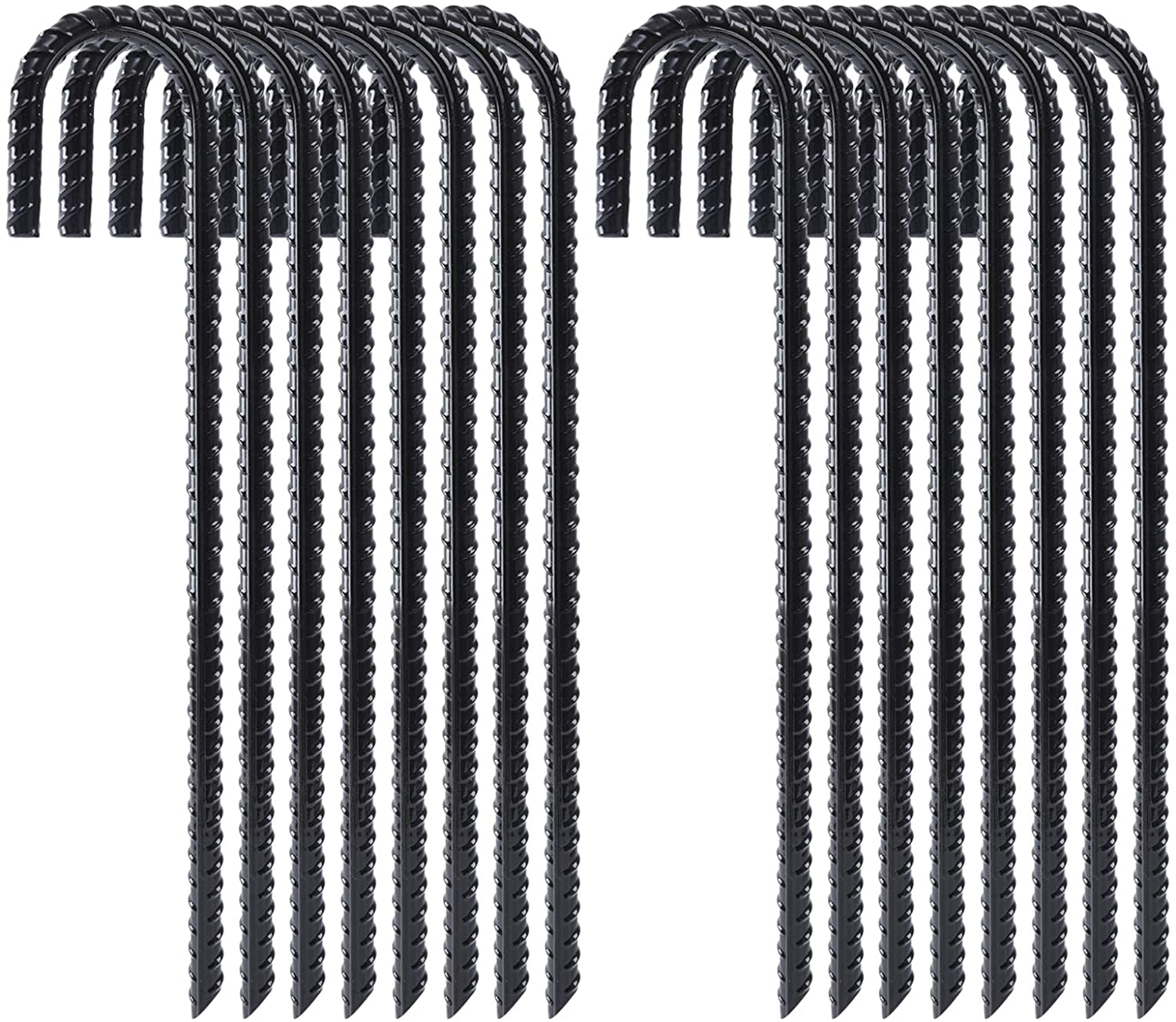 12 Inch 16 Pack Rebar Stakes Heavy Duty J Hook, Galvanized Ground ...