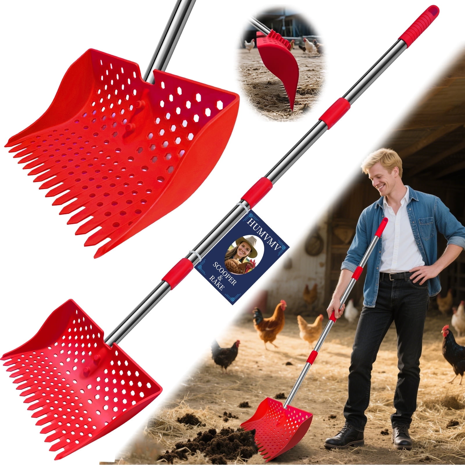 12-Inch 2-in-1 Chicken Poop Scooper & Rake – US Patent Pending ...