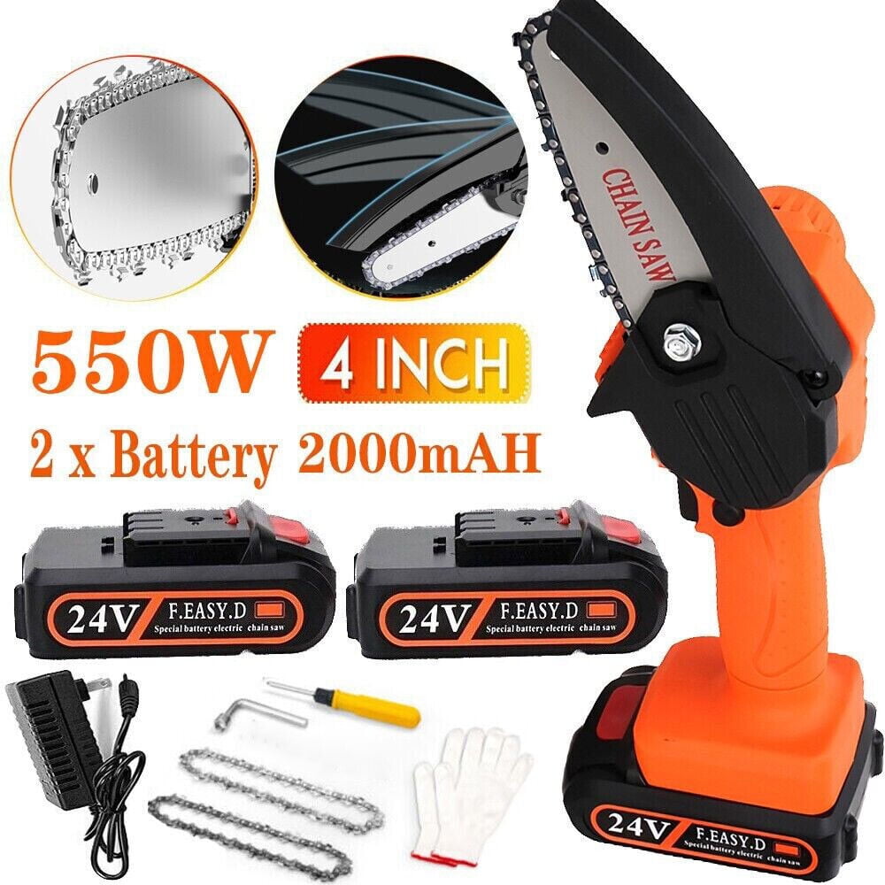 12-Inch 21V Brushless Cordless Chainsaw with Battery & Charger ...
