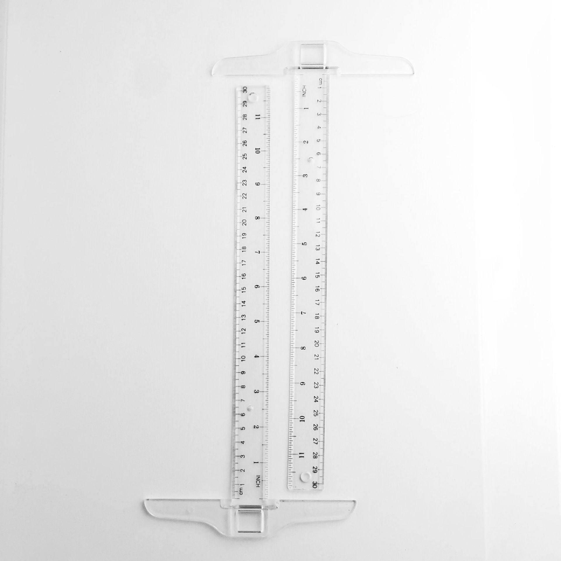 12 Inch/ 30 cm Junior T-Square Plastic Transparent T-Ruler for Drafting ...