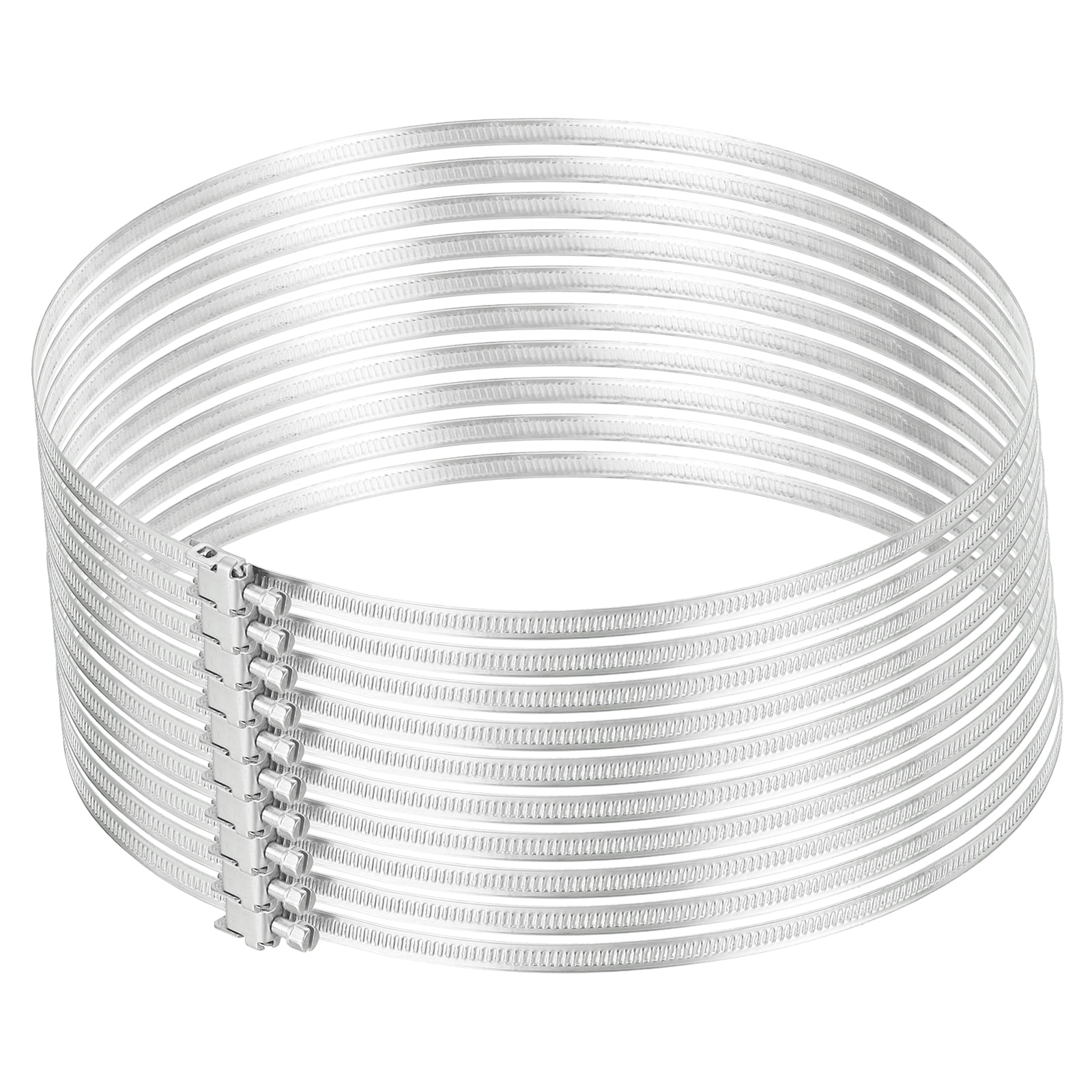 12 Inch 304 Stainless Steel Duct Clamps, 10 Pcs Adjustable Hose Clamps ...