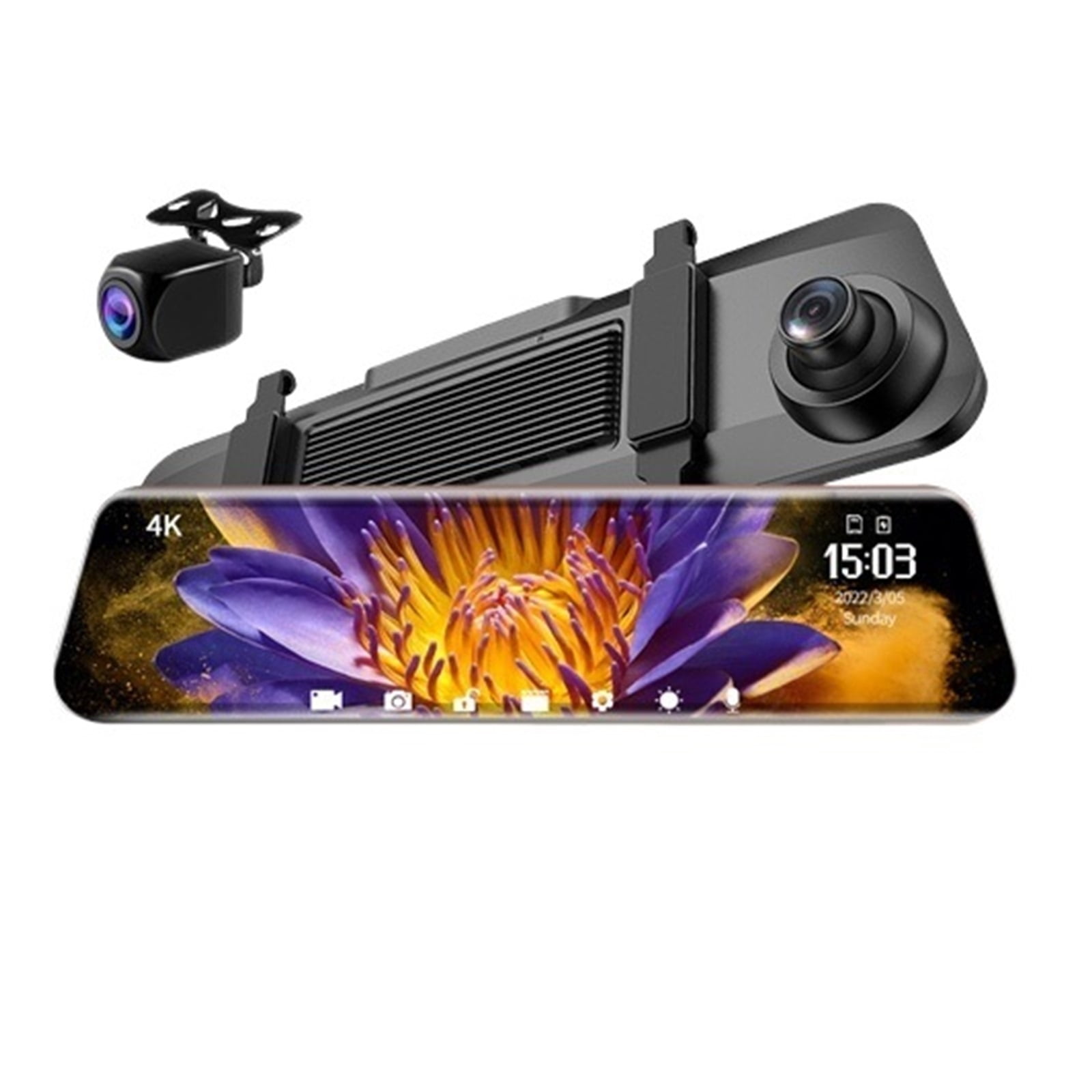 12 Inch 4K+2K Car DVR Rearview Mirror GPS Dash Cam G-Sensor Dash Camera ...