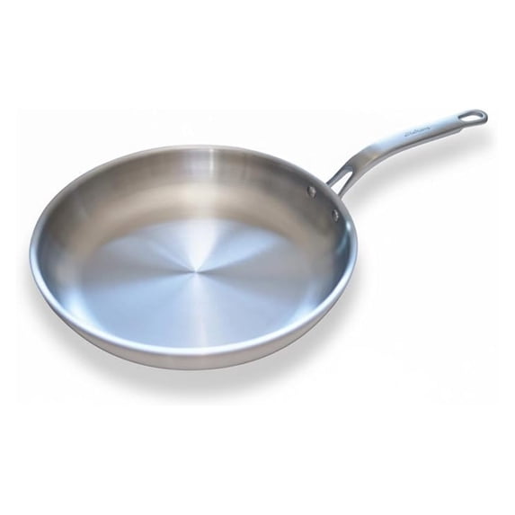 12-Inch 5-Ply Stainless Steel Frying Pan, Chef's Skillet, Induction ...