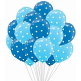 12 Inch 50X Sky Blue Dot Polka Latex Prom Grad Birthday Party Floating ...