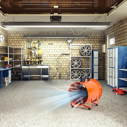 12 Inch 580W Portable Ventilator, With 16.4 Ft Duct, 3500 Cfm Heavy ...