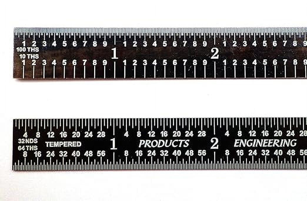 12 Inch 5R Flexible Black Chrome, High Contrast Machinist Ruler with ...