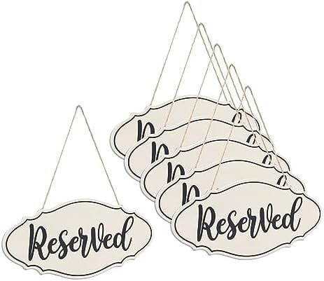 12 Inch 6 Pack Hanging Reserved Signs Wooden Signs for Wedding Reserved ...