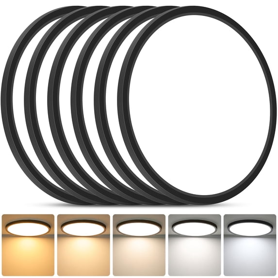 12 Inch 6 Pack Led Ceiling Light Flush Mount 24w 3200lm 0.67 Thickness ...