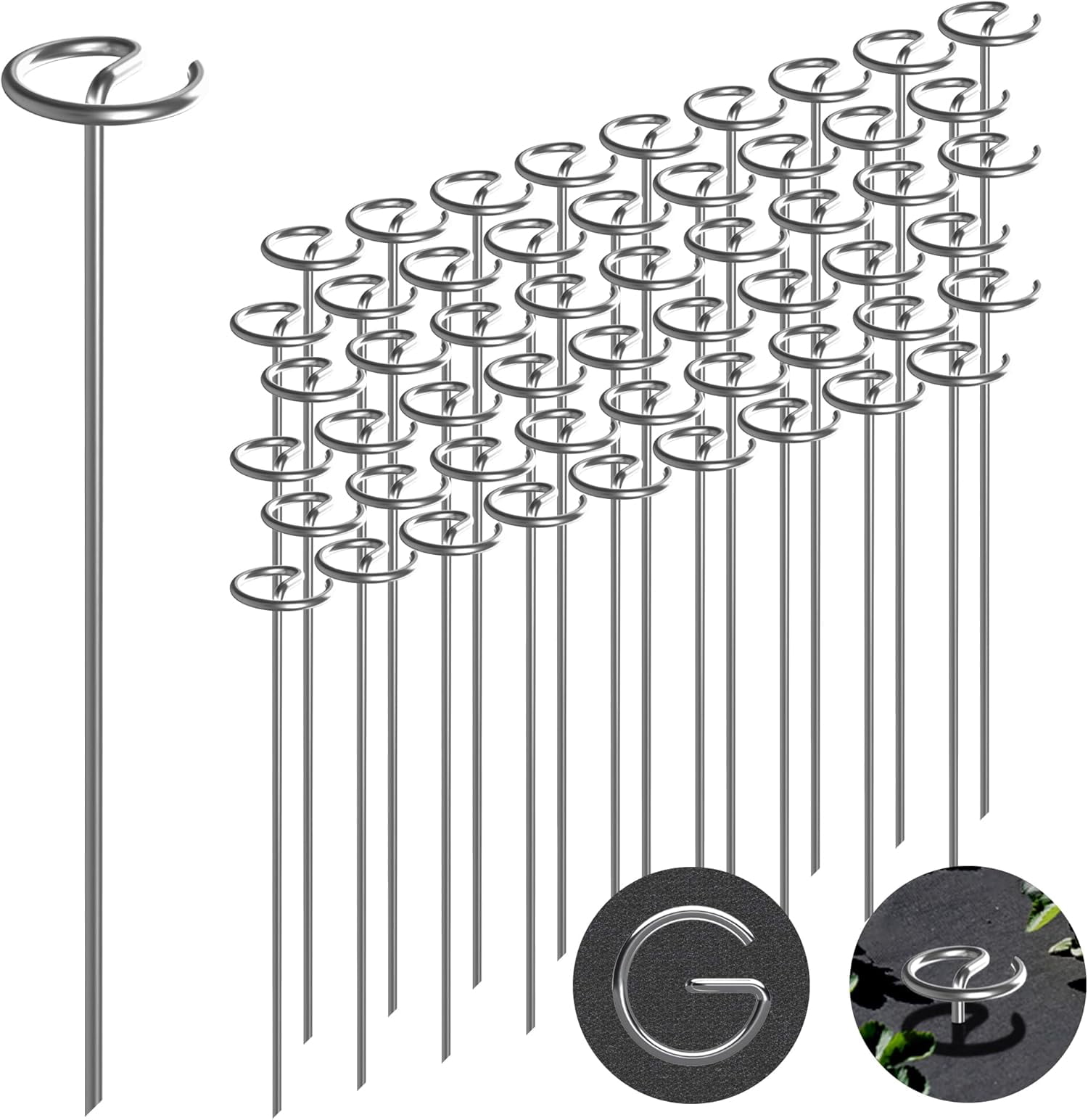 12 Inch 8 Gauge Circle Top Landscape Fabric Staples, 100 count ...