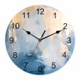 12 Inch Absstract Color Block Wall Clock, Blue Beige Gradient Art ...