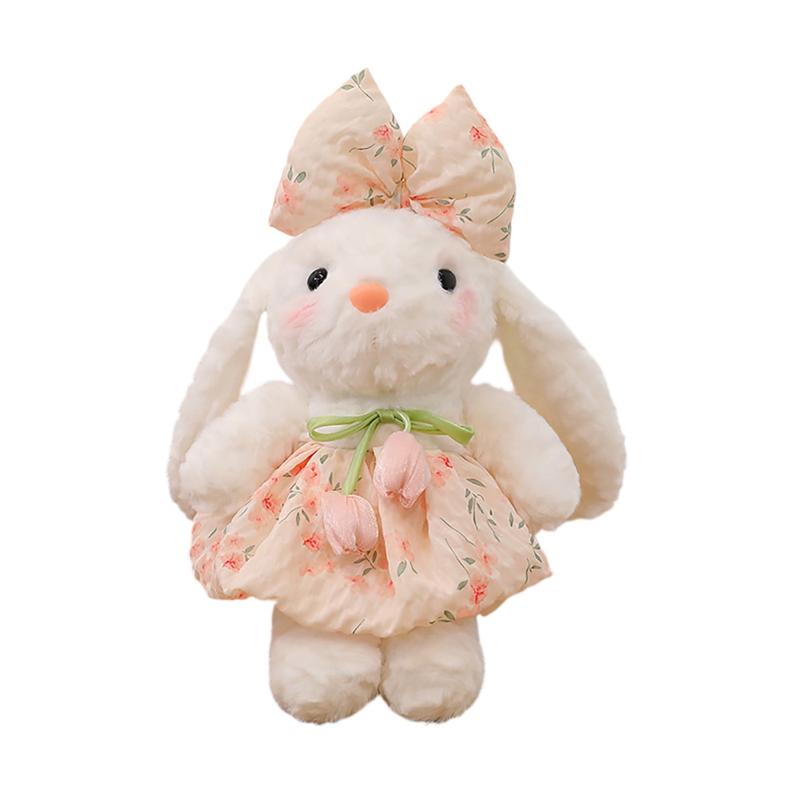 12 Inch Adorable Plush Bunny with Floral Ensemble: Soft, Cuddly, and ...